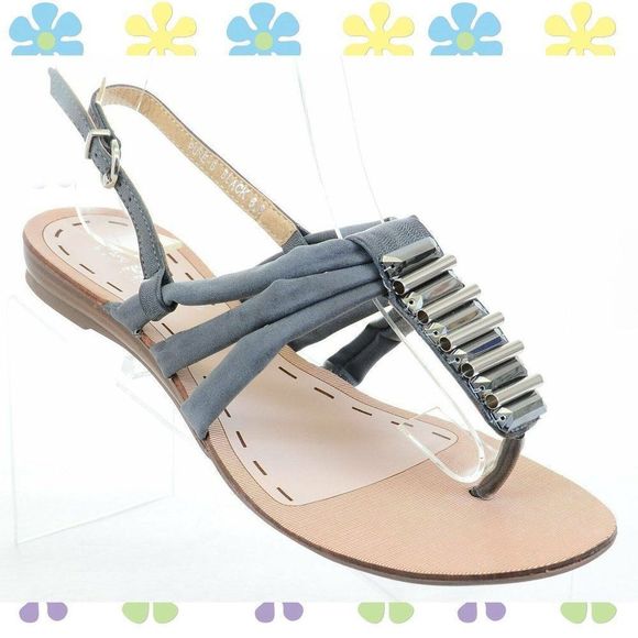 Shoes | Metal Summer Gladiator Thong Slip On Flat Sandals | Poshmark